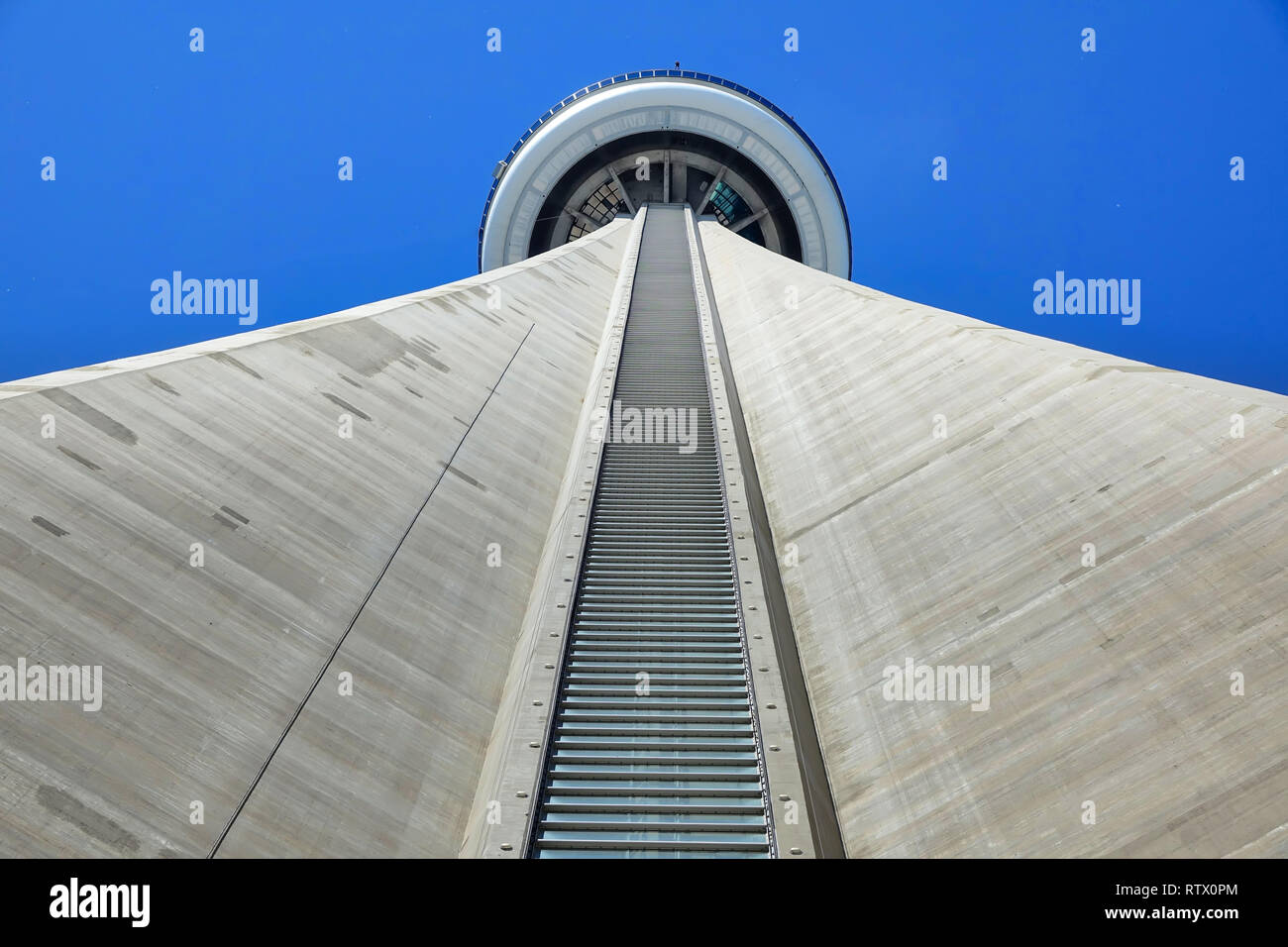 Toronto, famous CN Tower overlooking Ontario Lake Stock Photo - Alamy