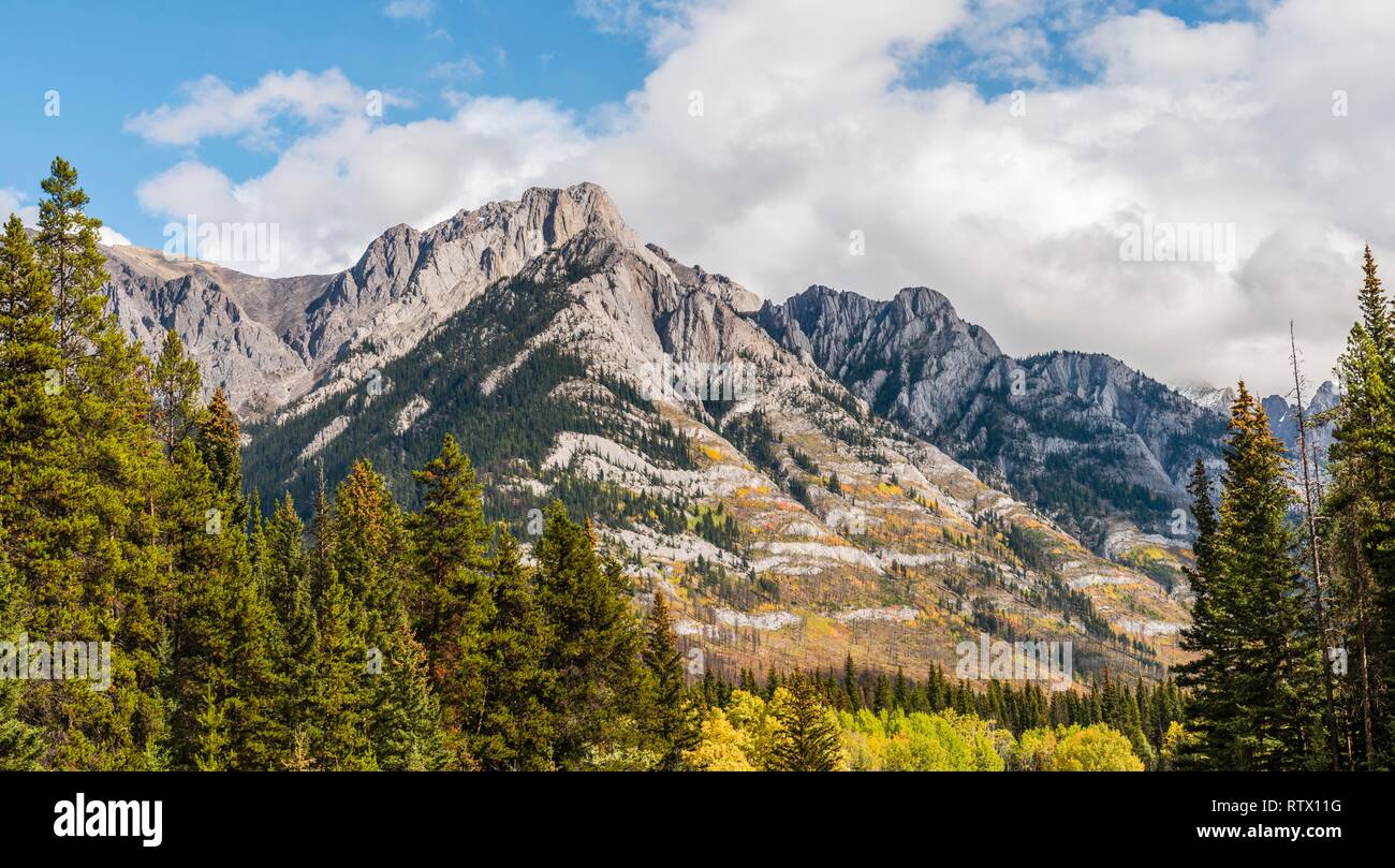 Fall Mountain Landscape, Cockscomb Mountain, Bow Valley, Banff National ...