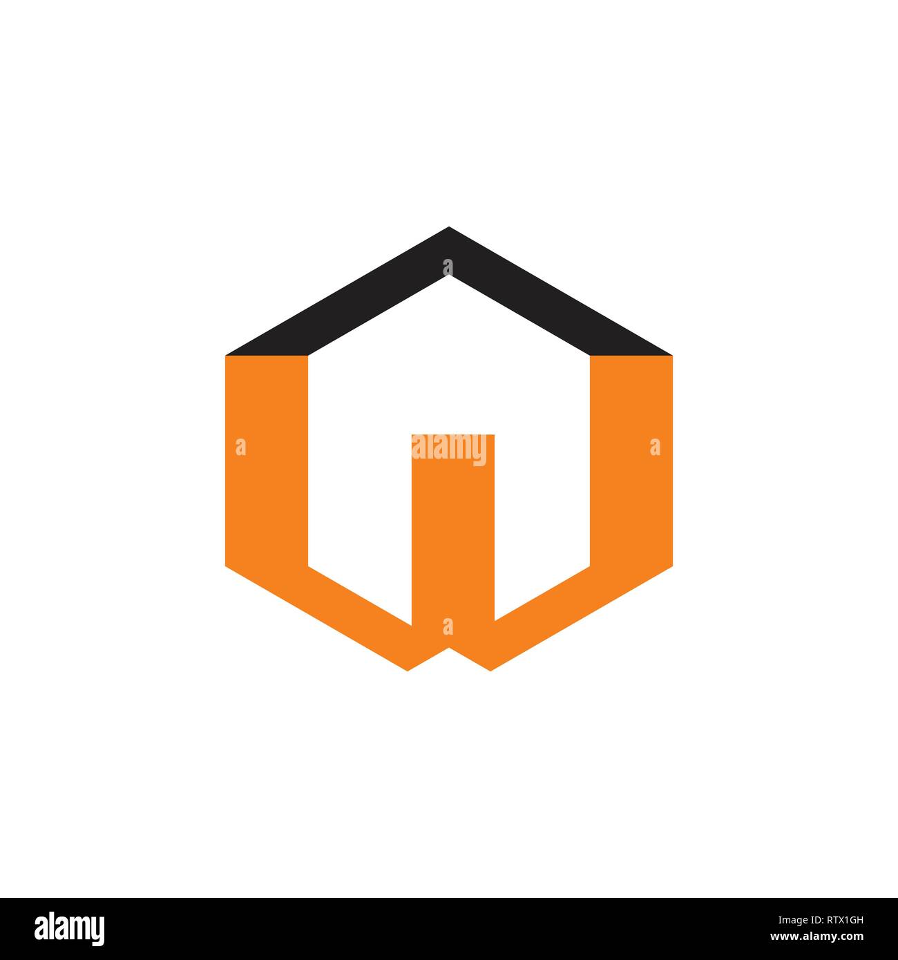 letter w hexagonal colors geometric design logo vector Stock Vector ...