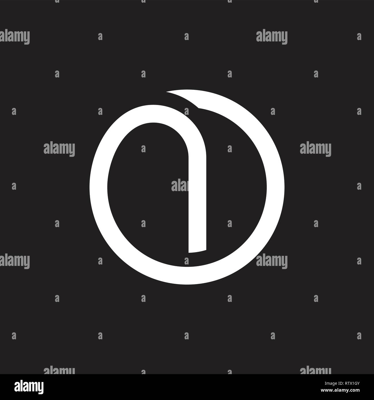 abstract letter nd circle geometric curves logo Stock Vector Image ...