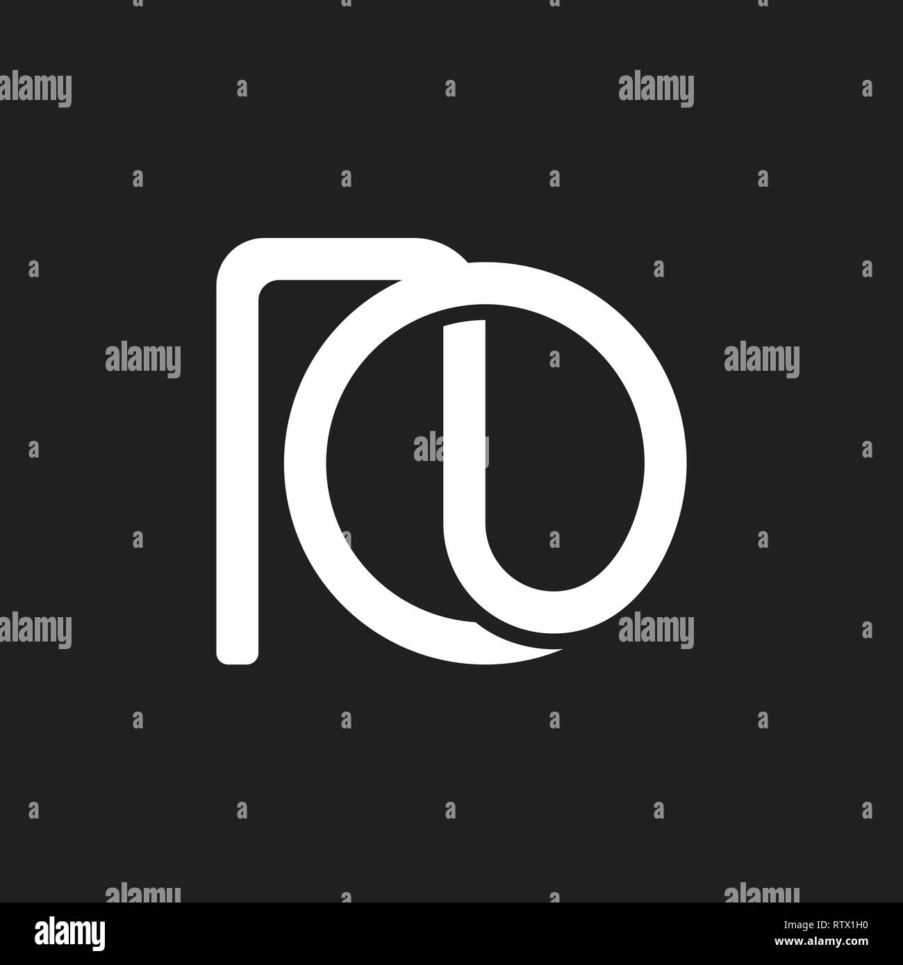 abstract letters no circle linear art logo vector Stock Vector Image ...