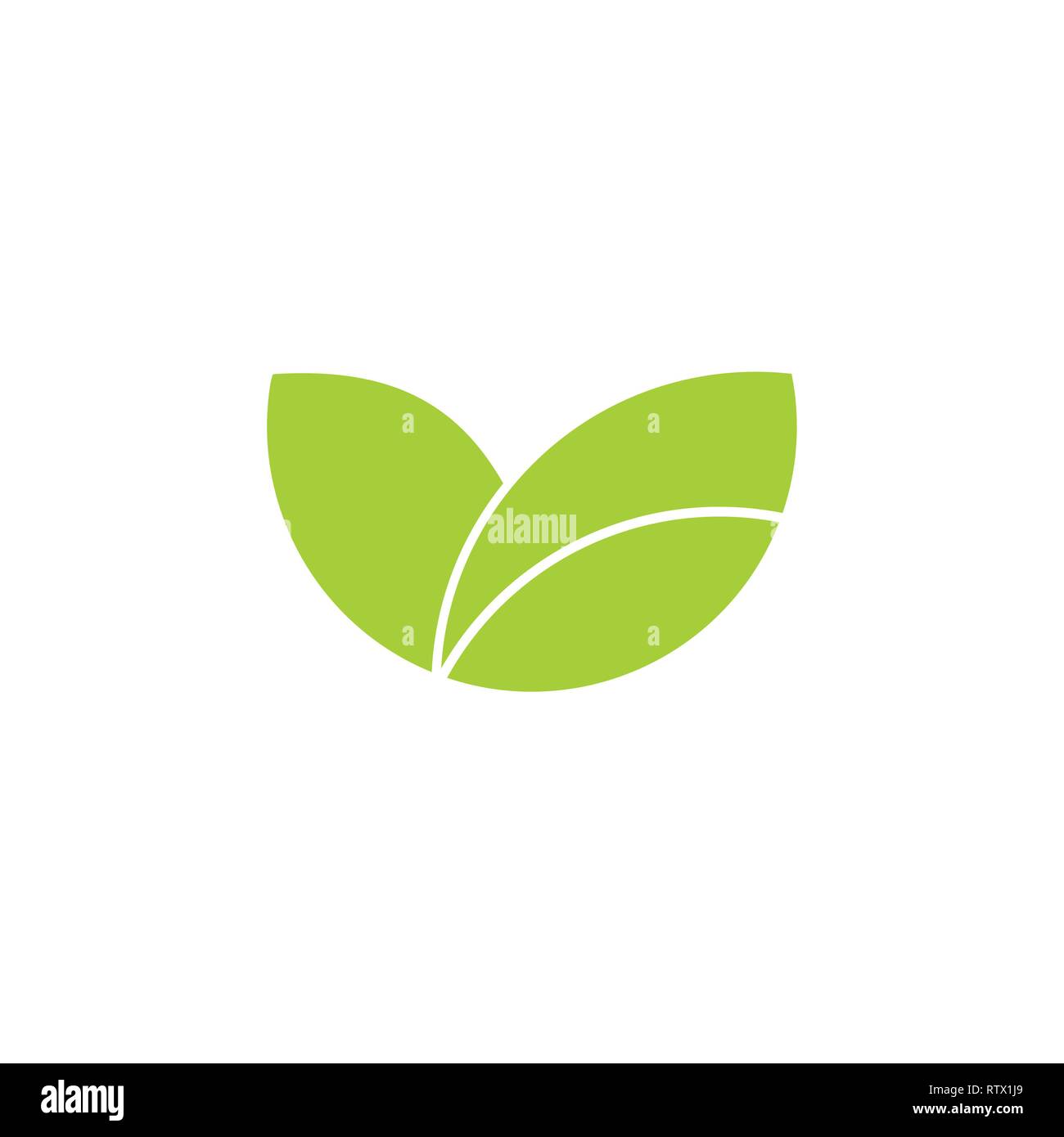 simple geometric leaf plant circle logo vector Stock Vector Image & Art ...