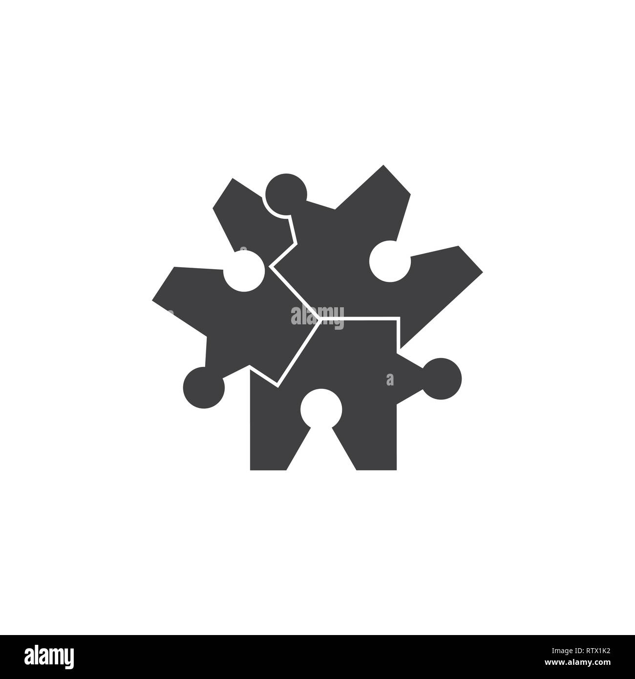 linked puzzle team work symbol logo vector Stock Vector Image & Art - Alamy