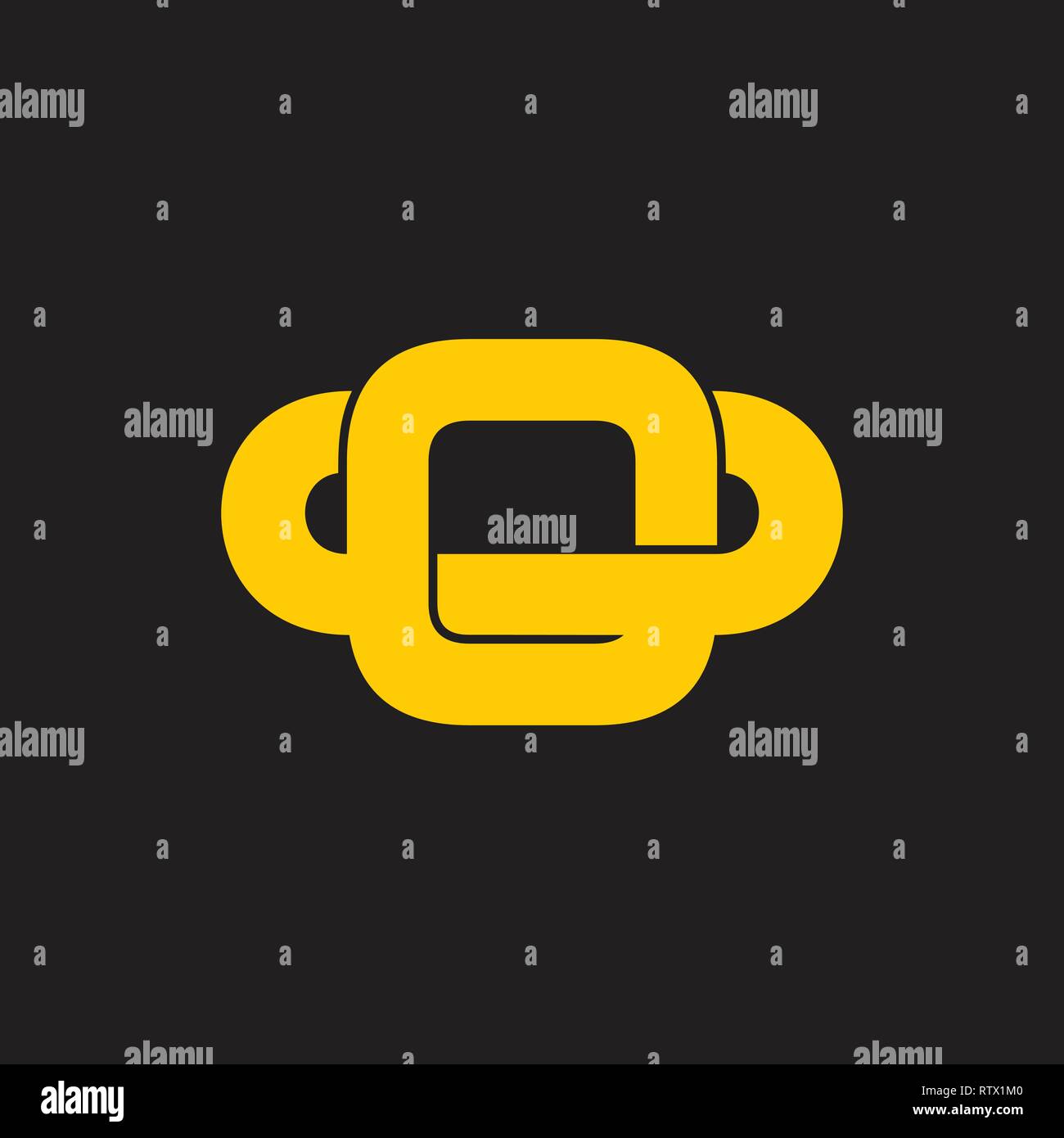 linked chain simple geometric logo vector Stock Vector Image & Art - Alamy