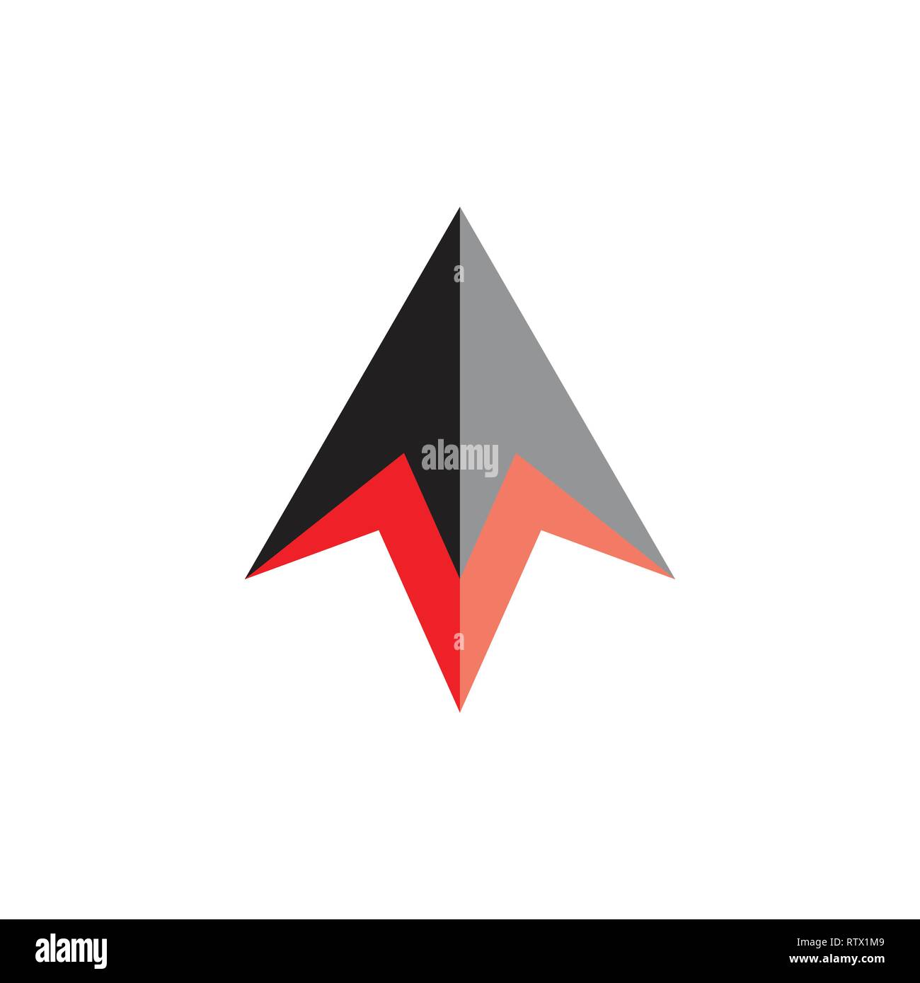 simple 3d arrow up symbol vector Stock Vector Image & Art - Alamy