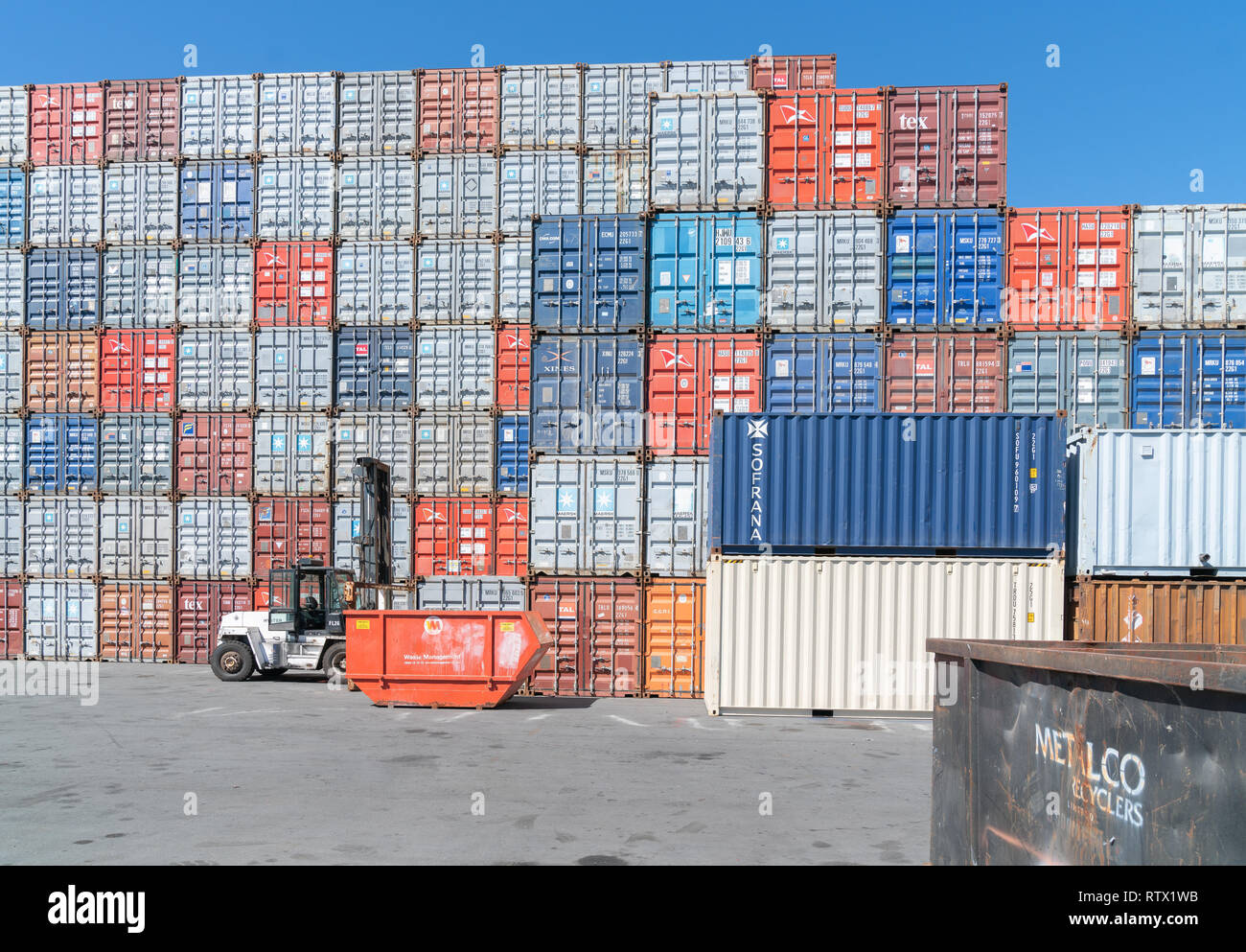 Shipping Containers Stacked High High Resolution Stock Photography and ...
