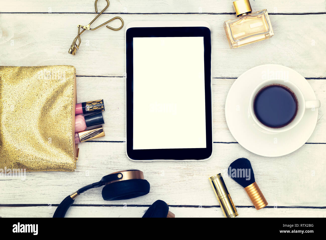 instagram style. Fashion mockup with business lady accessories and ...