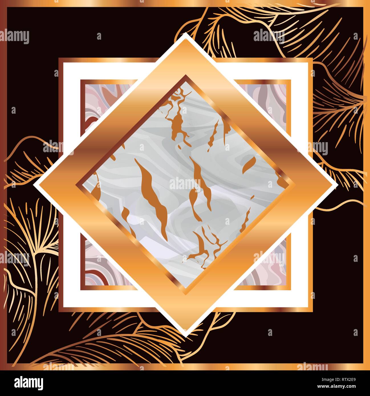 golden square with frame icon Stock Vector Image & Art - Alamy