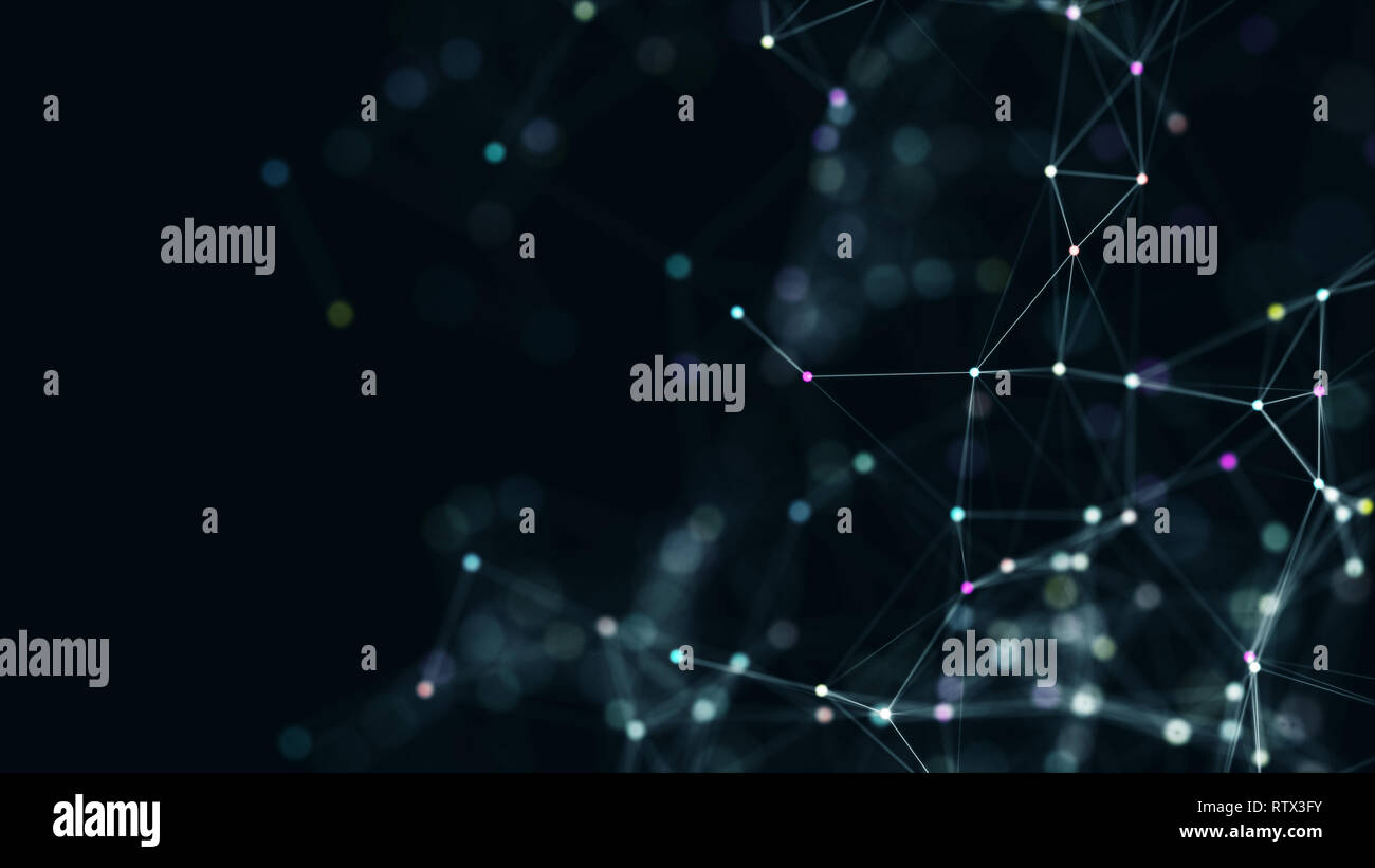 Abstract Plexus Blue Geometrical Shapes. Connection And Web Concept. Digital, Communication And ...