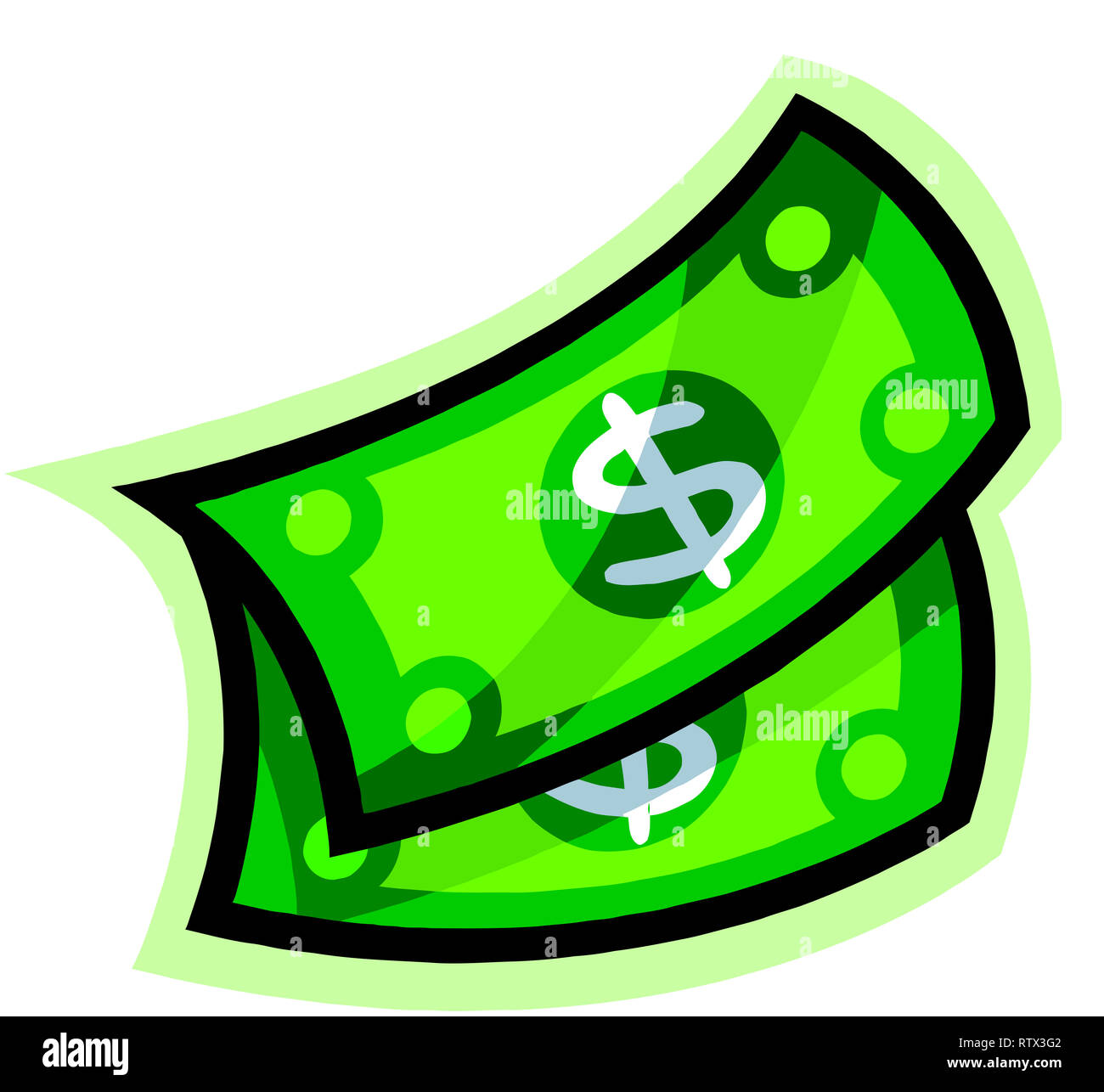 banknote dollar illustration money green currency economy cash Stock ...