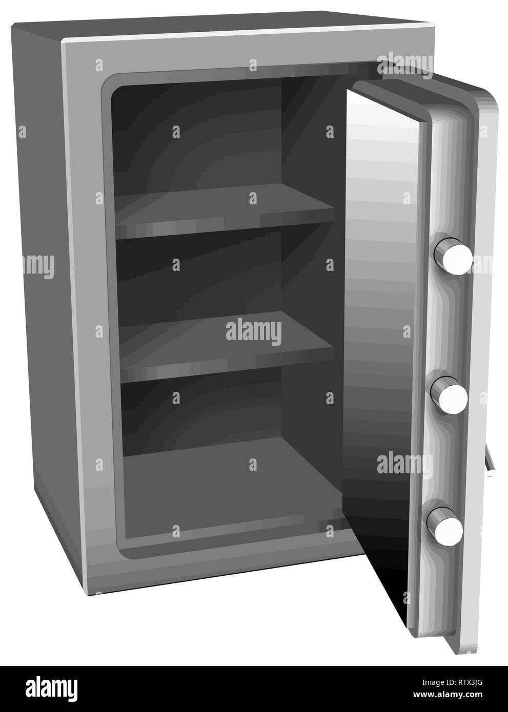 safe deposit open empty treasure finance illustration Stock Photo - Alamy
