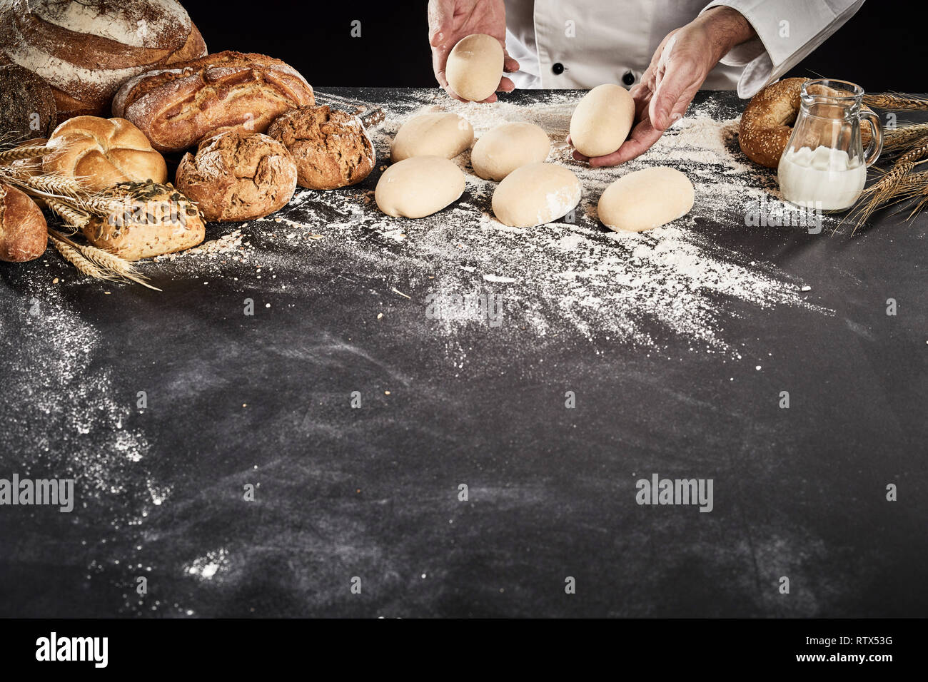 Flour covered hands hi-res stock photography and images - Alamy