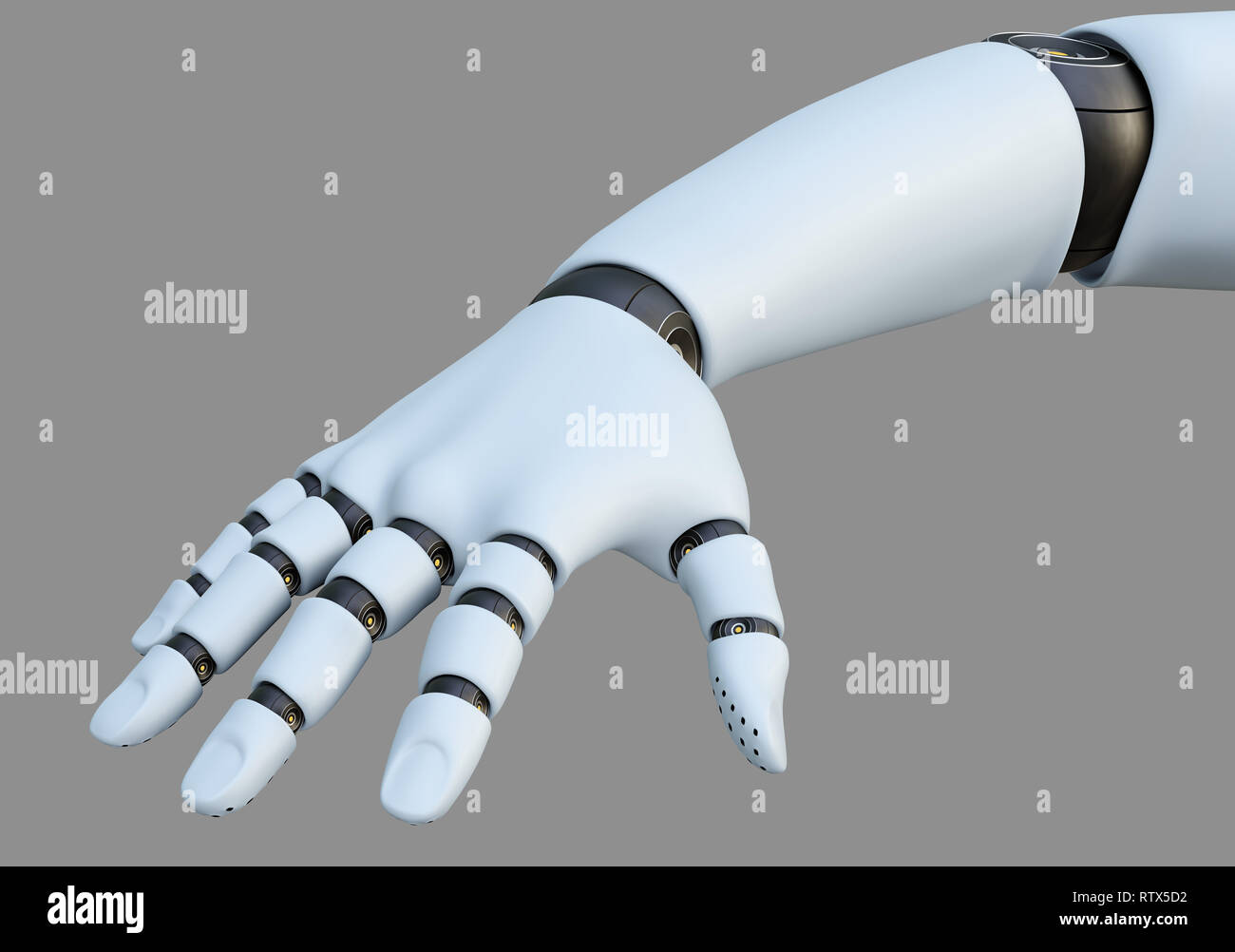 White Robot Hand, Isolated Stock Photo - Alamy