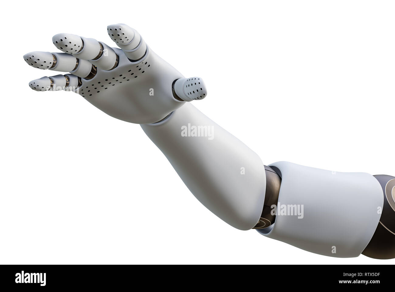 White Robot Hand, Isolated Stock Photo - Alamy