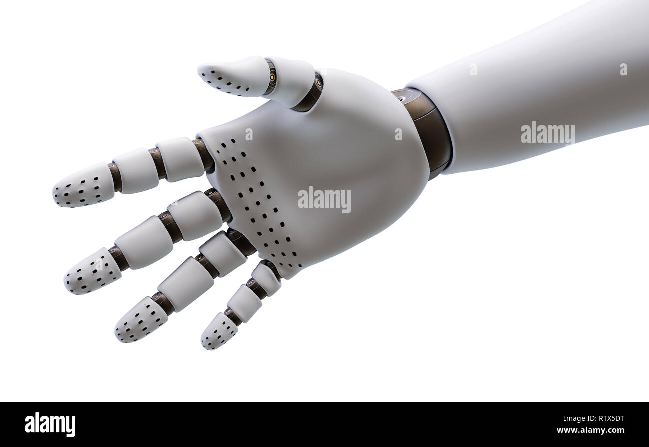 White Robot Hand, Isolated Stock Photo - Alamy