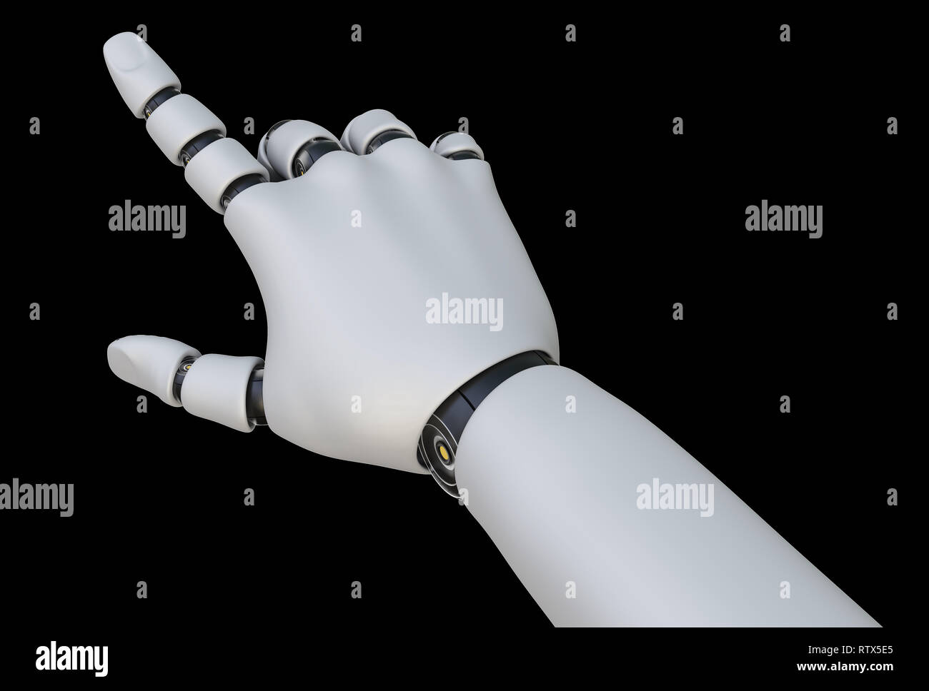 Robot hand pointing index finger, isolated Stock Photo - Alamy