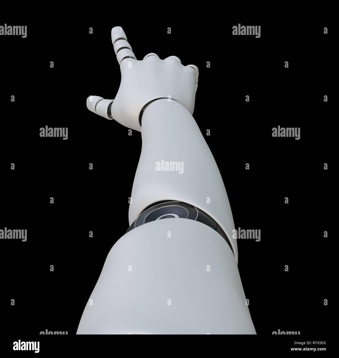 Robot hand pointing index finger, isolated Stock Photo - Alamy