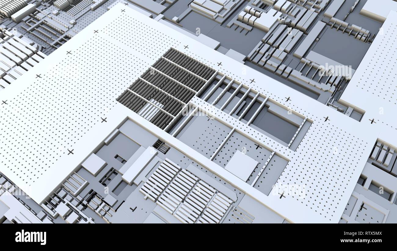 3d render Abstract Technology Background With Cubes Stock Photo - Alamy