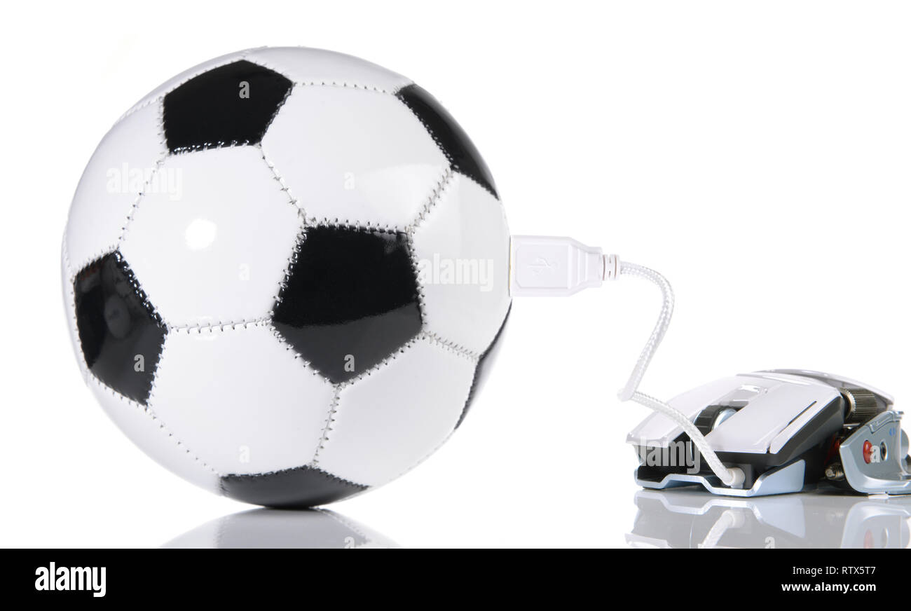 eSport Concept - Soccer Ball with USB Stock Photo - Alamy