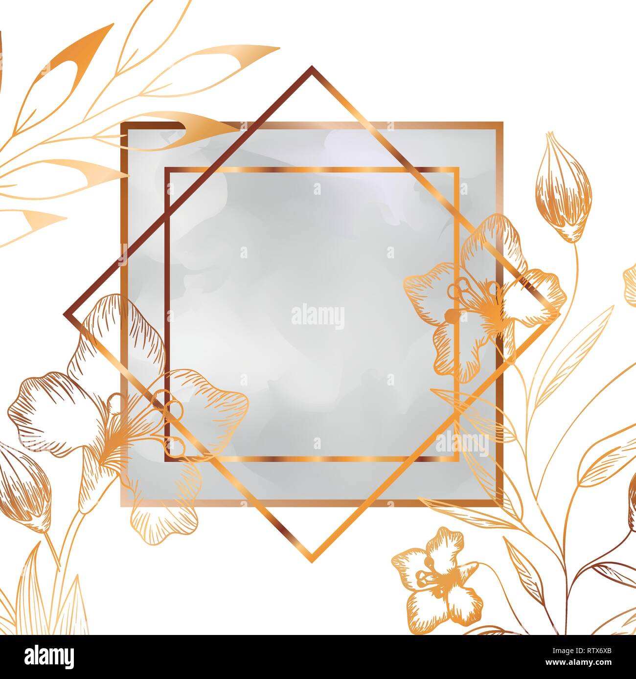 golden square with frame icon Stock Vector Image & Art - Alamy