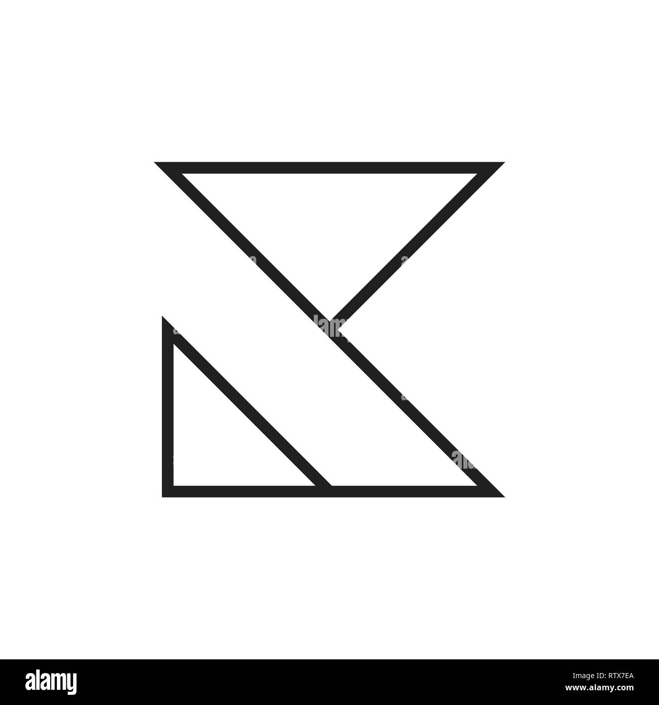 letter k simple geometric thin lines logo vector Stock Vector Image ...