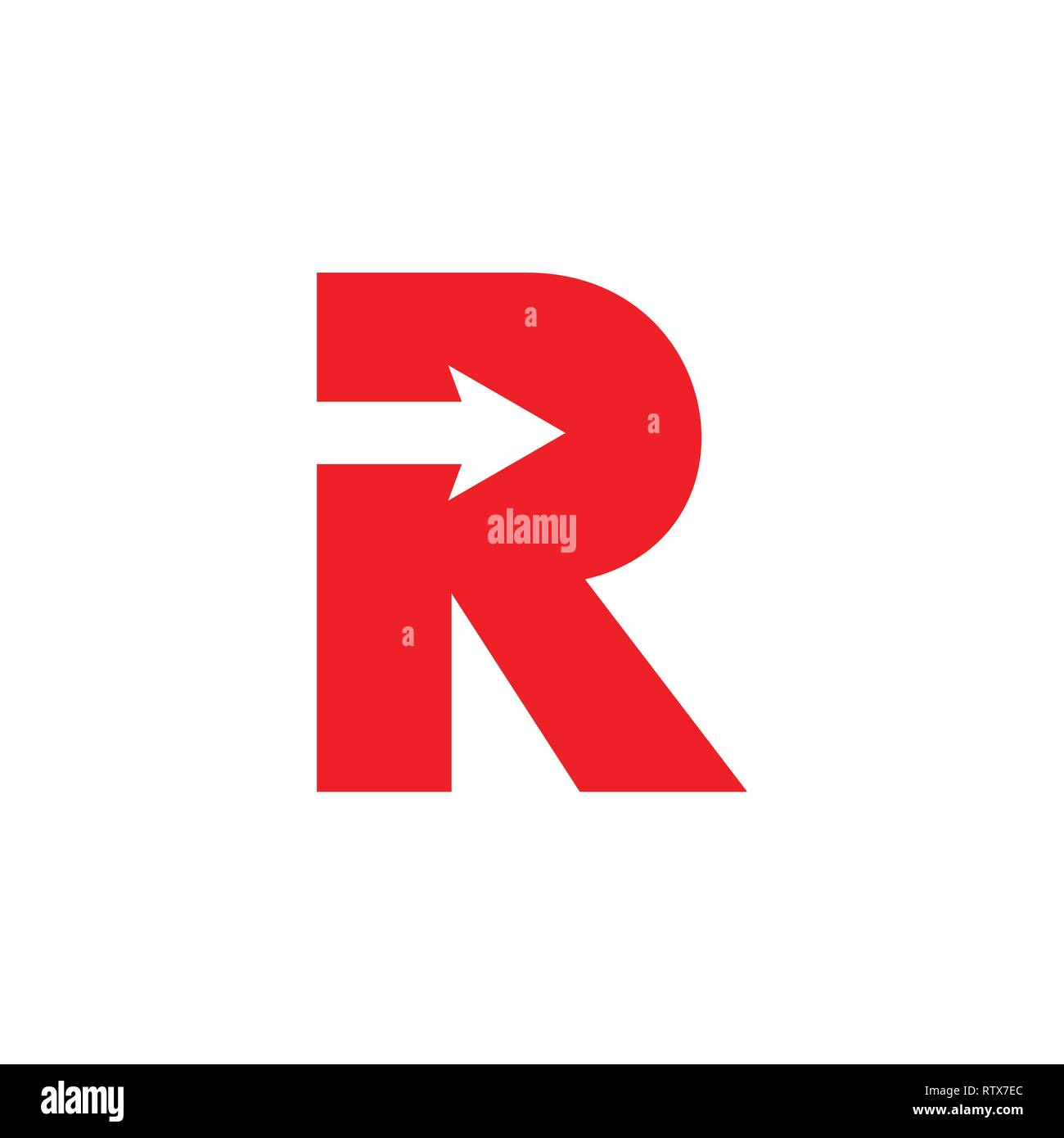 letter r simple geometric arrow logo Stock Vector Image & Art - Alamy