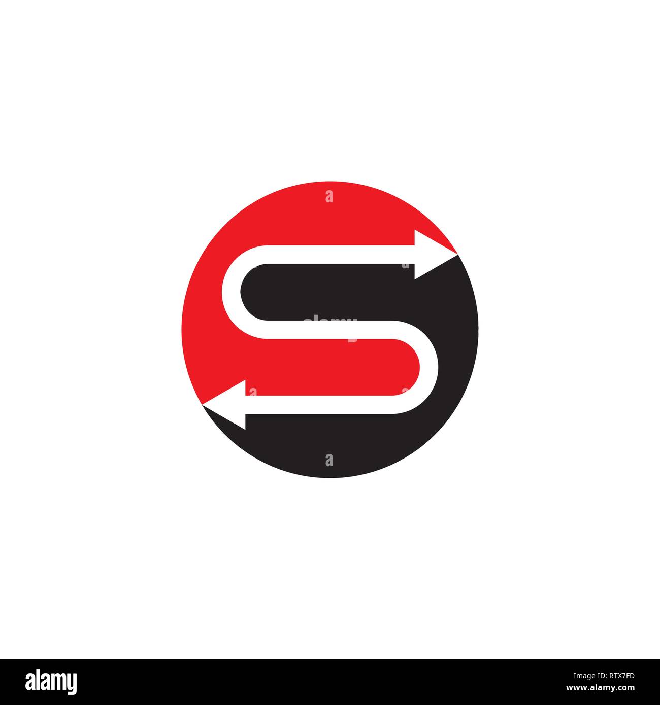 letter s two arrows circle logo Stock Vector Image & Art - Alamy