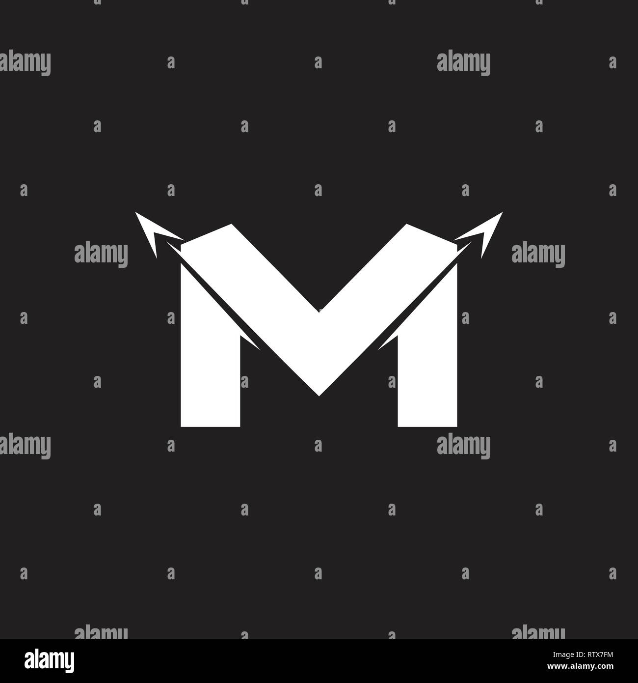 letter mv simple geometric motion arrow logo vector Stock Vector Image ...