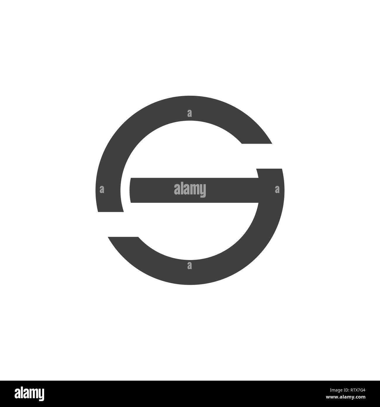 letter sg simple geometric line circle logo vector Stock Vector Image ...