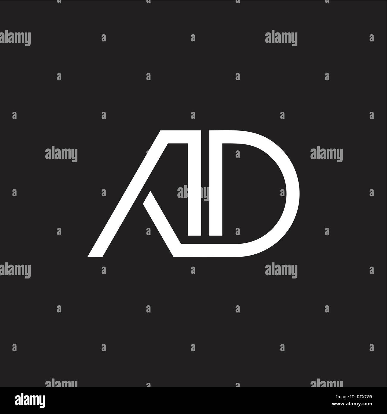 letters ad simple geometric line logo vector Stock Vector Image & Art ...
