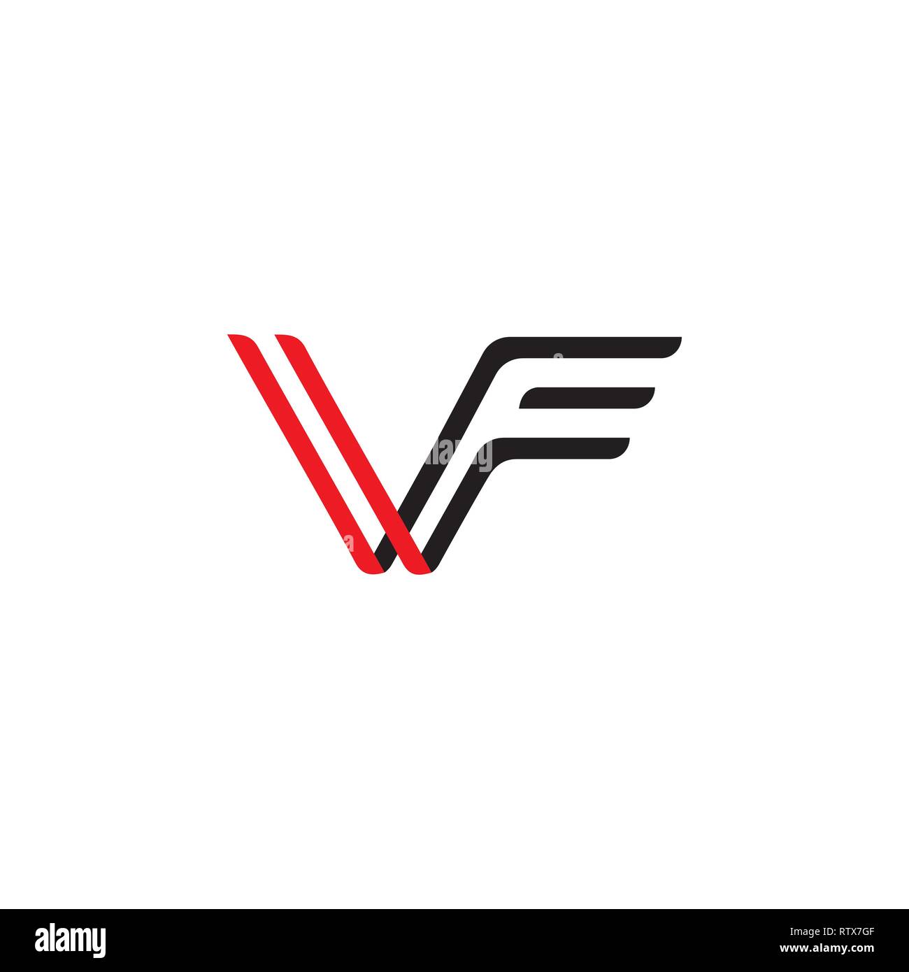 letters vf simple wings logo vector Stock Vector Image & Art - Alamy