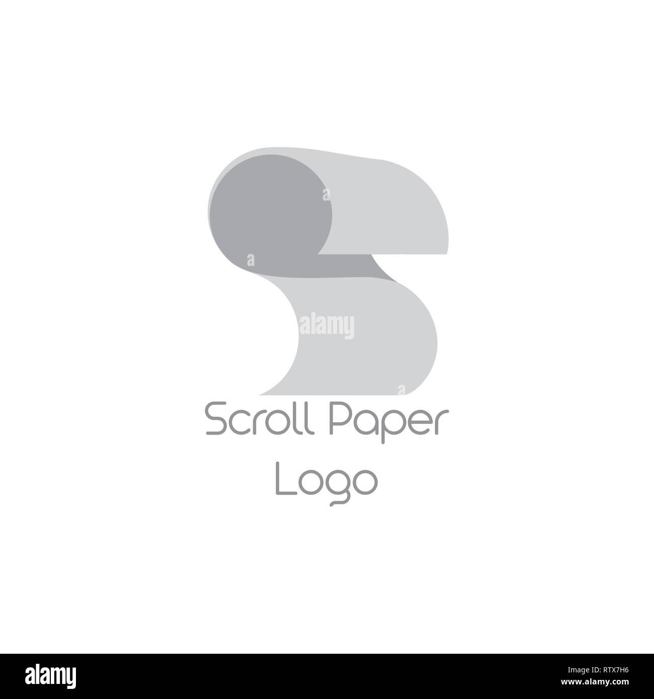 paper scroll 3d simple logo vector Stock Vector Image & Art - Alamy