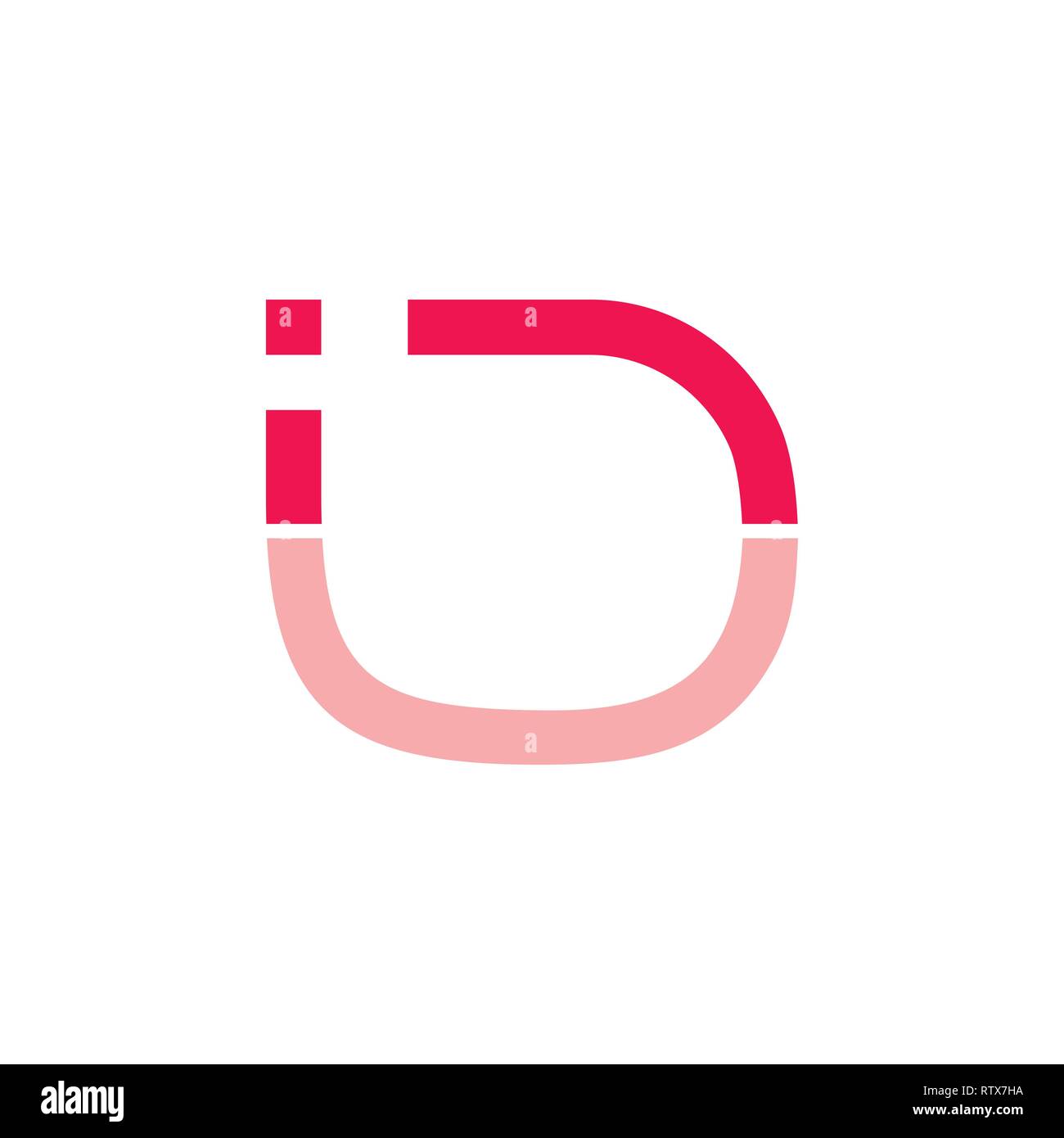 letters id simple curves line logo vector Stock Vector Image & Art - Alamy