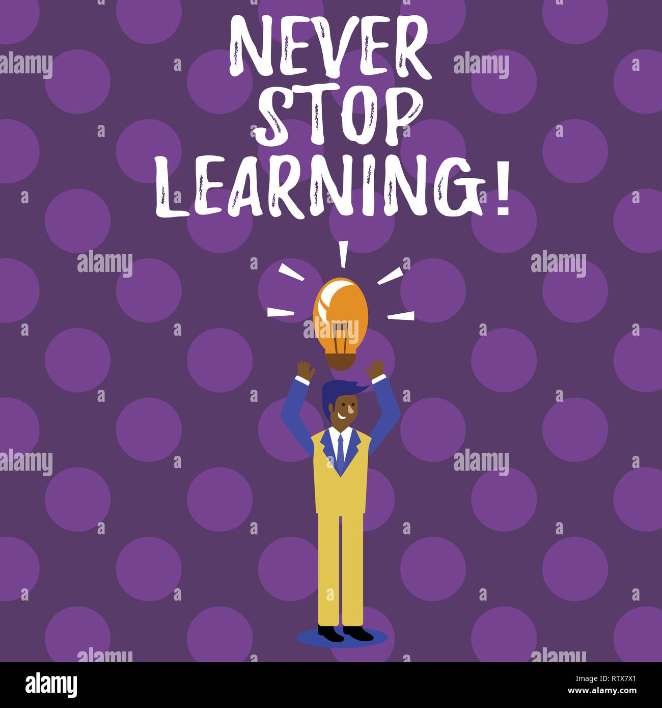 Word writing text Never Stop Learning. Business concept for Keep educating yourself Improve ...