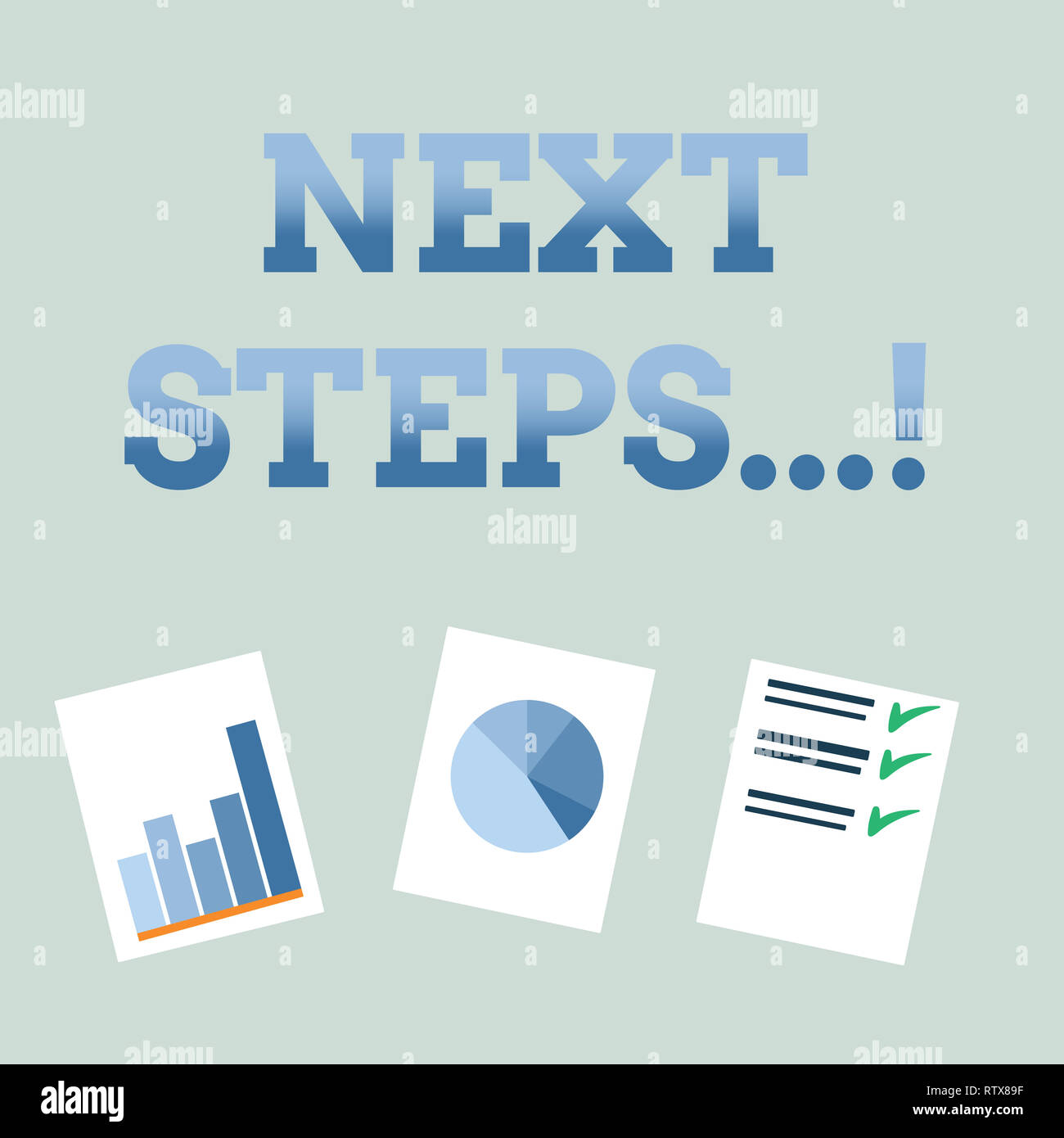 Handwriting text Next Steps. Concept meaning Following Moves Strategy ...