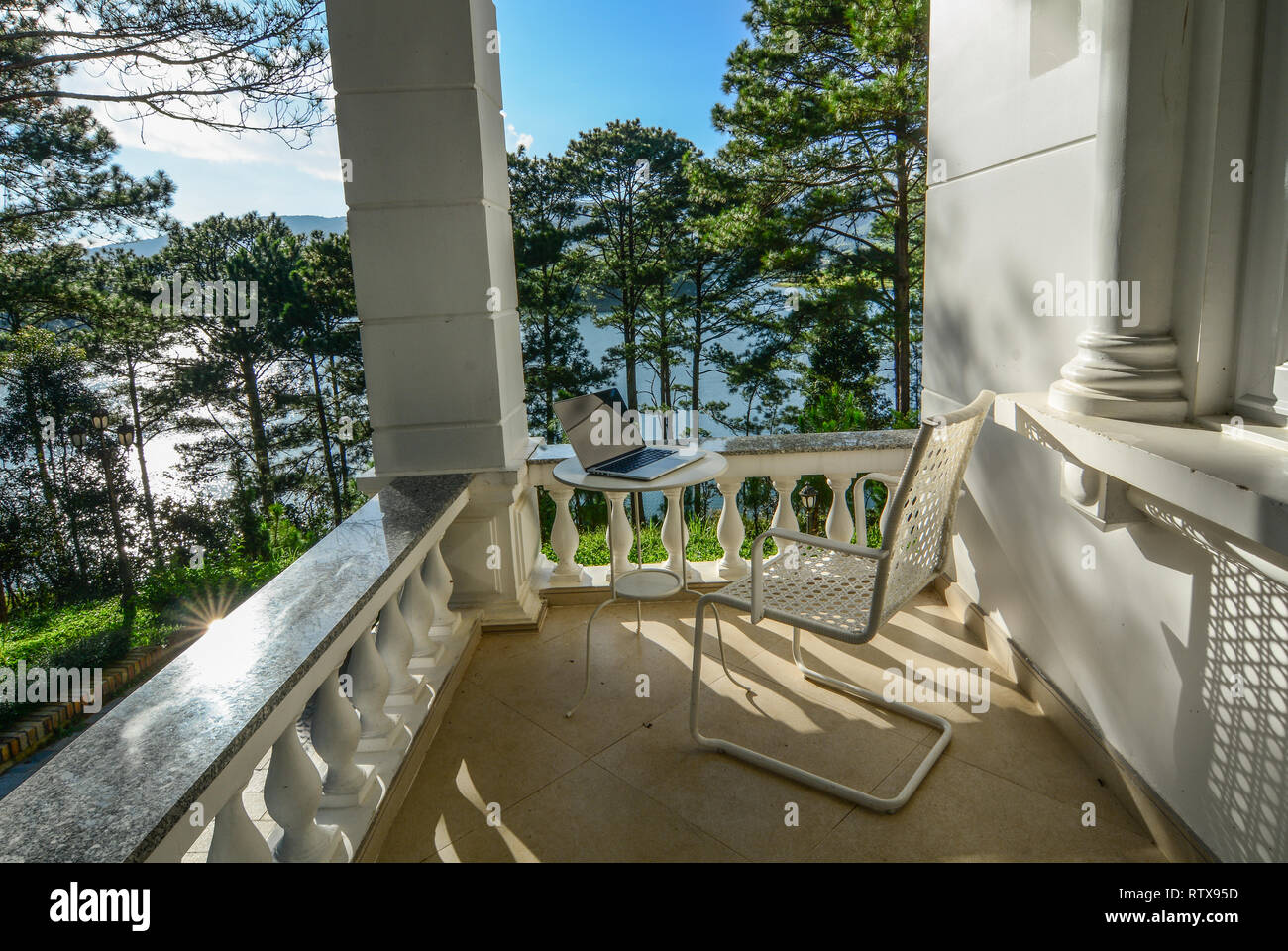 Luxury summer house with pine tree forest in Dalat, Vietnam Stock Photo - Alamy