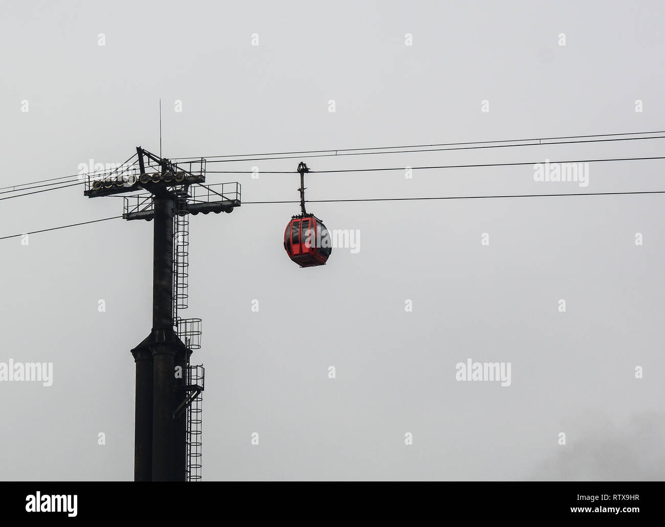 Zhangjiajie, China - Nov 1, 2015. Tianmen mountain cable car against ...