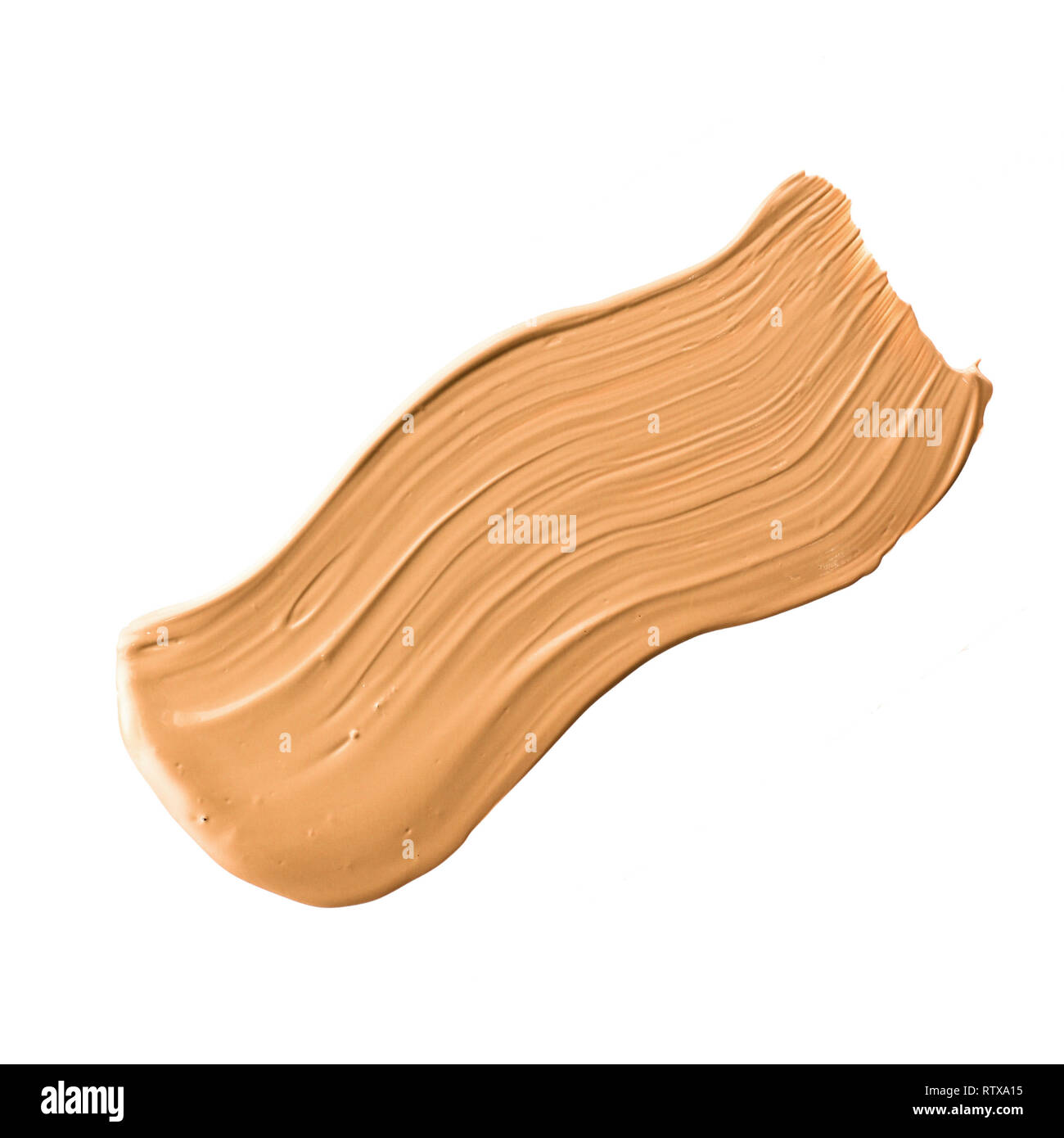 Make-up base foundation brush stroke isolated on white background ...