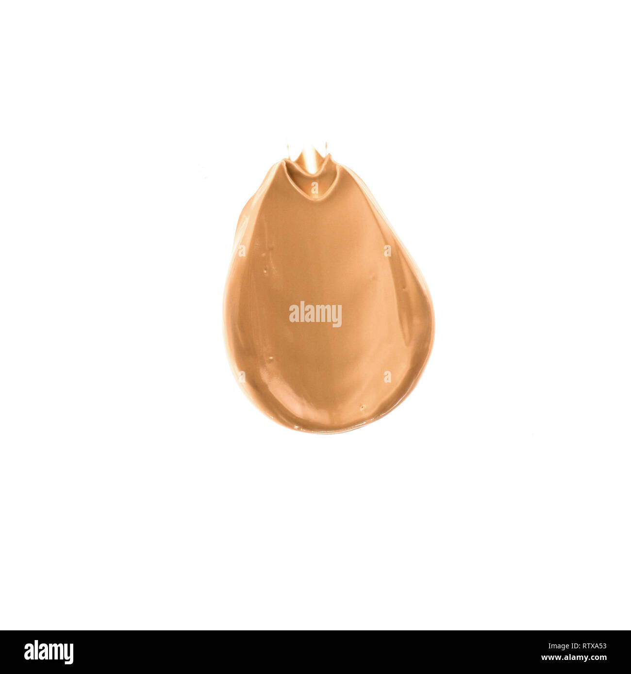 Make-up base foundation brush stroke isolated on white background ...