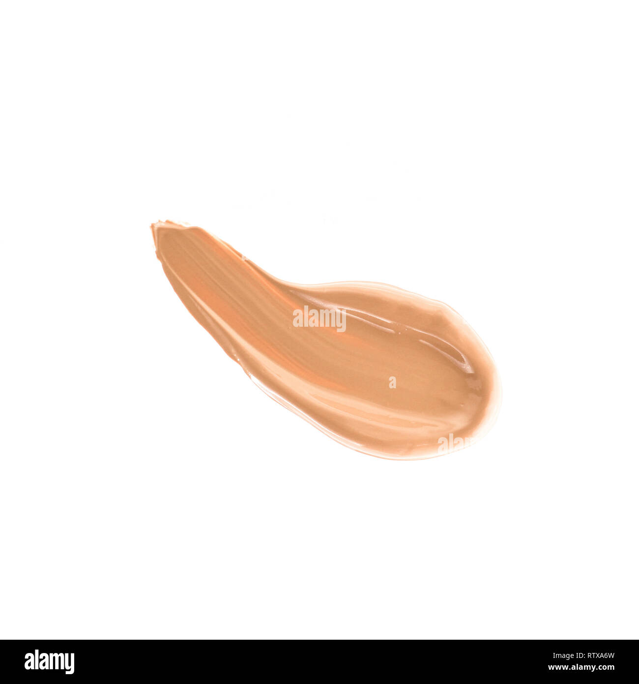 Make-up base foundation brush stroke isolated on white background ...