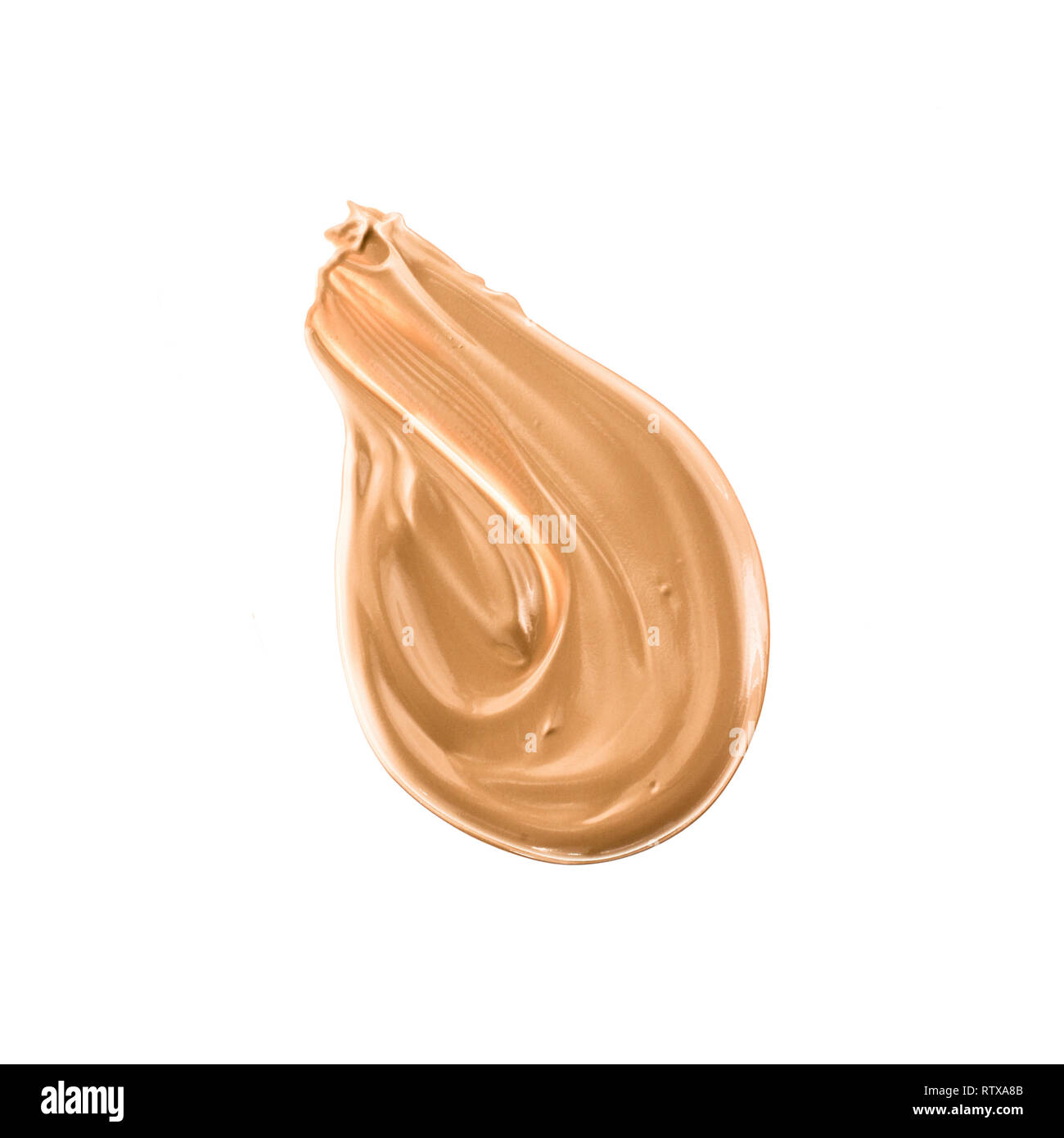 Make-up base foundation brush stroke isolated on white background ...