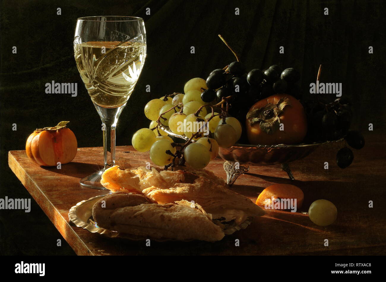 Still life with wine Stock Photo - Alamy