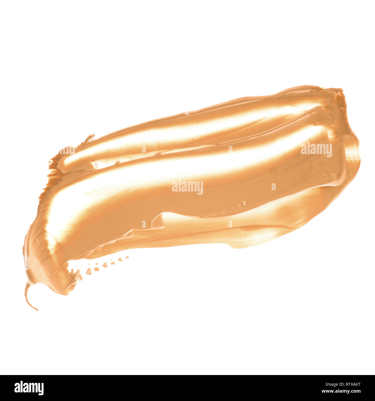 Make-up base foundation brush stroke isolated on white background ...