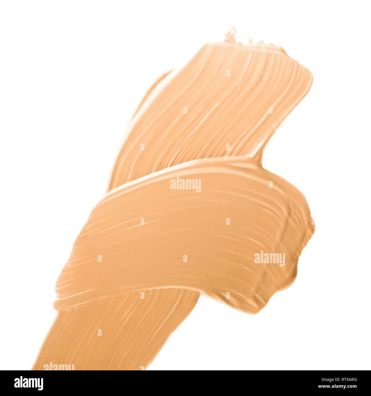 Make-up base foundation brush stroke isolated on white background ...