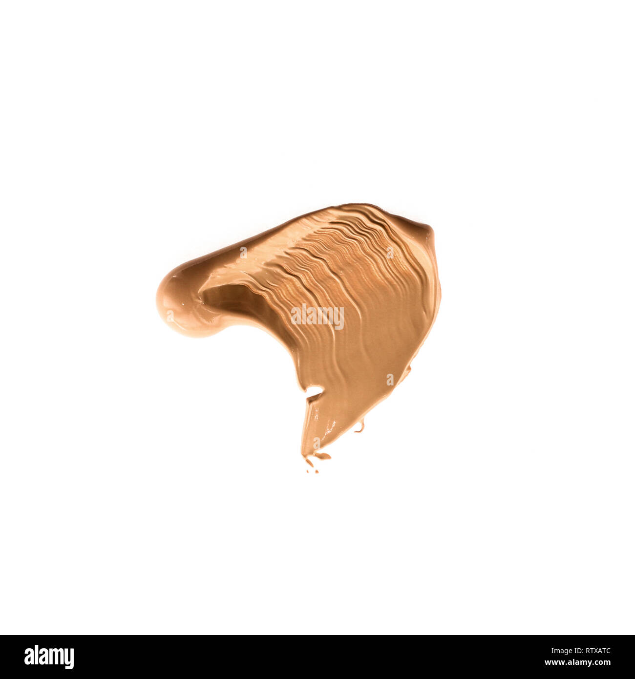 Make-up base foundation brush stroke isolated on white background ...