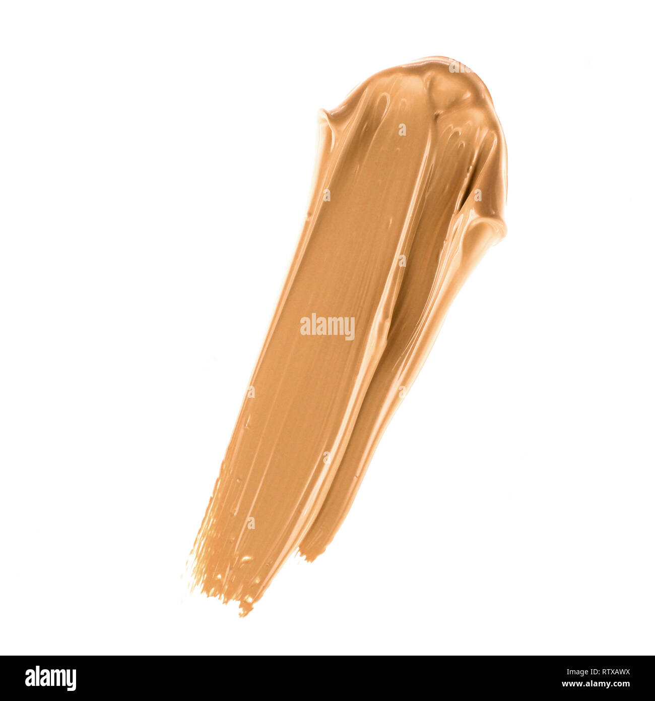 Make-up base foundation brush stroke isolated on white background ...