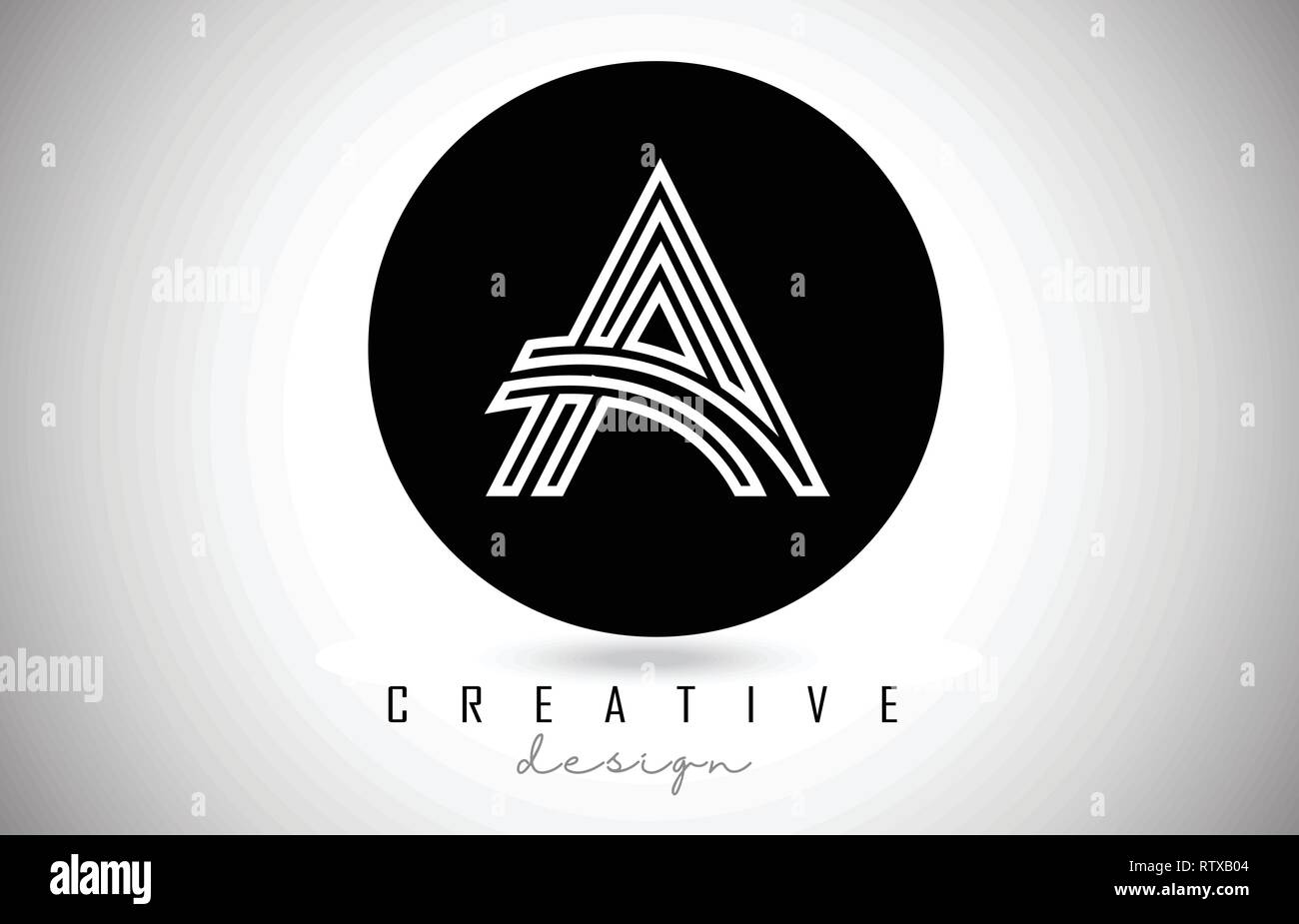 A Letter Logo Monogram Design. Creative A Letter Icon with Black Lines ...