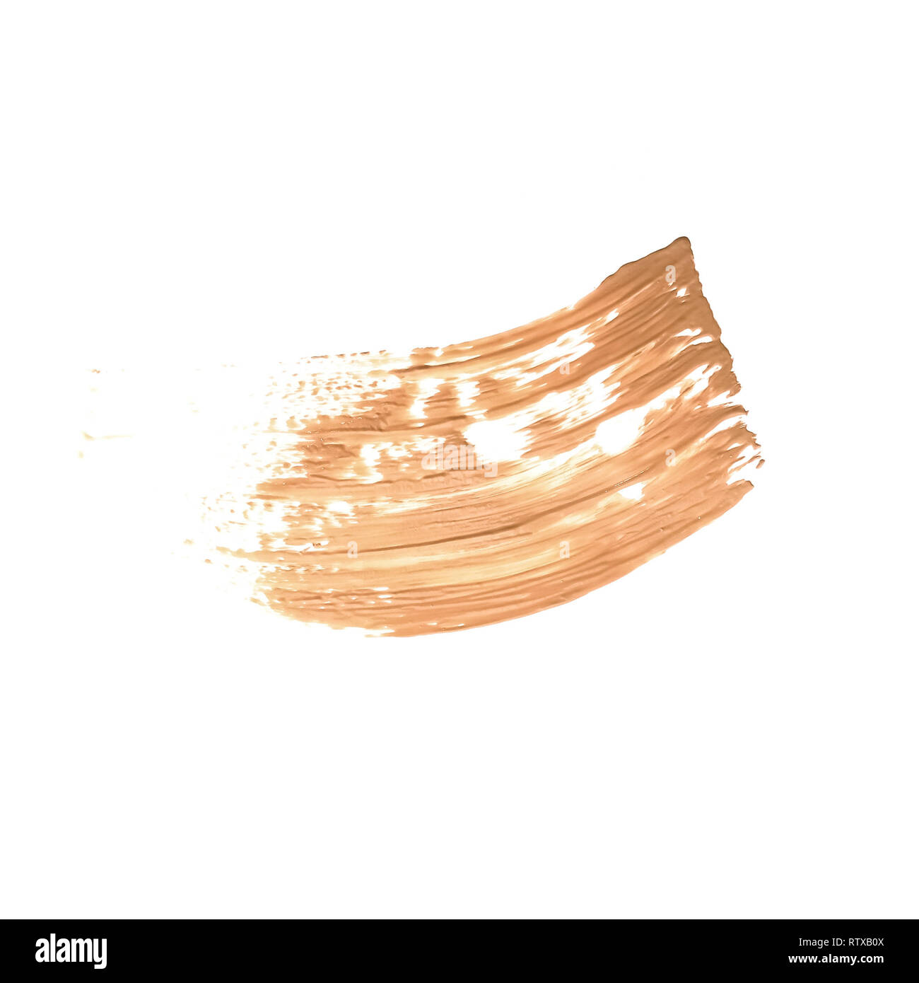 Make-up base foundation brush stroke isolated on white background ...