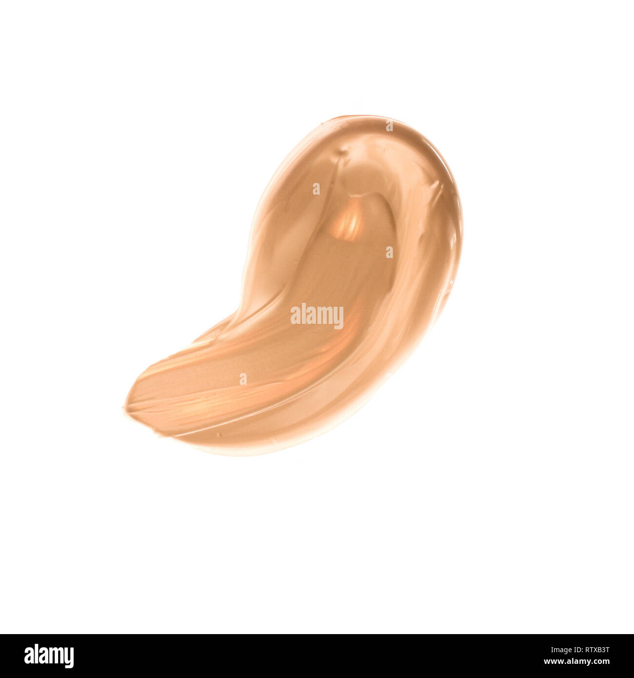 Make-up base foundation brush stroke isolated on white background ...