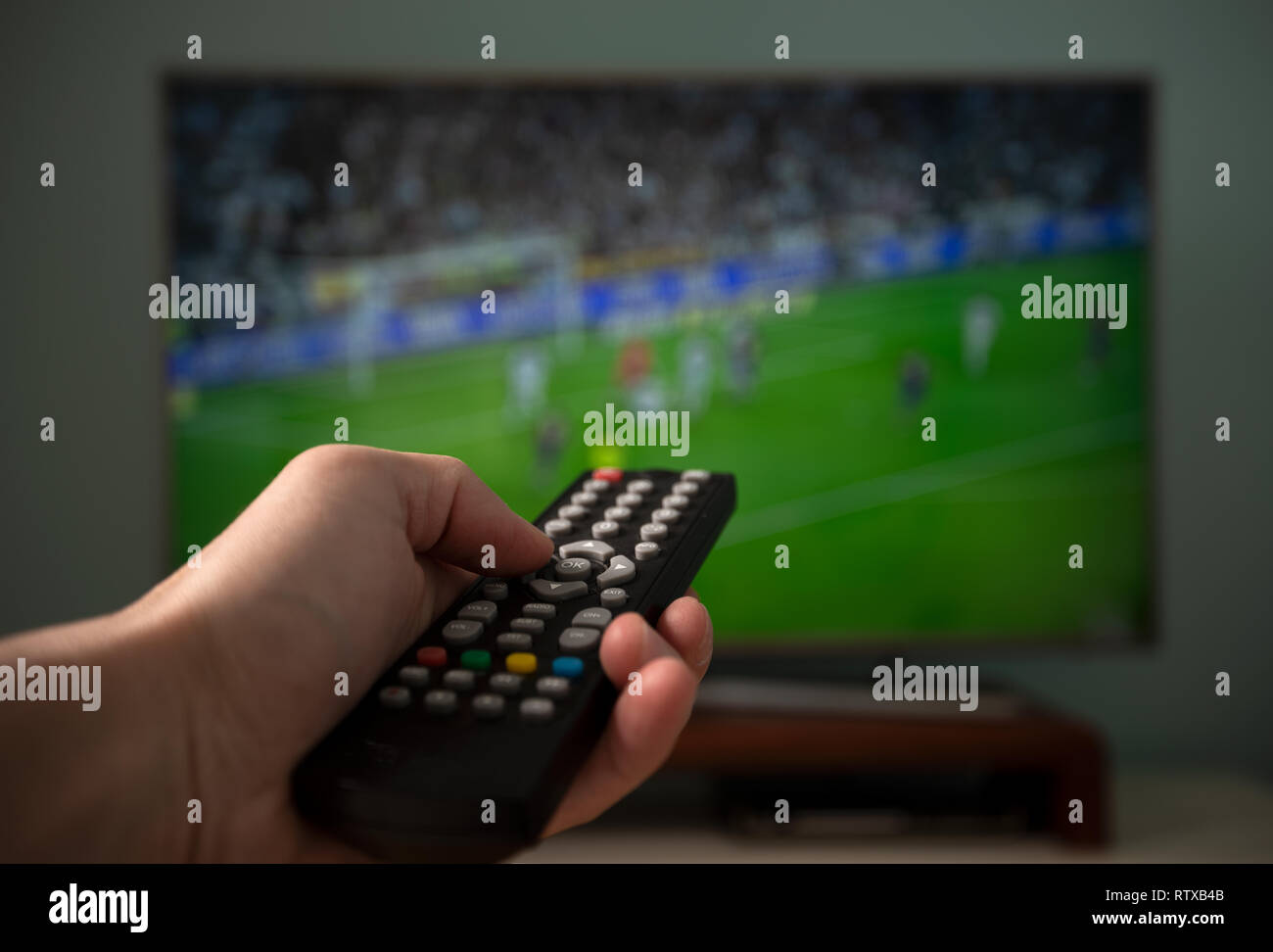Black remote control television hi-res stock photography and images - Alamy